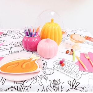 Thanksgiving Giant Coloring Page Coloring Tablecloth Kid's Table Decor ...