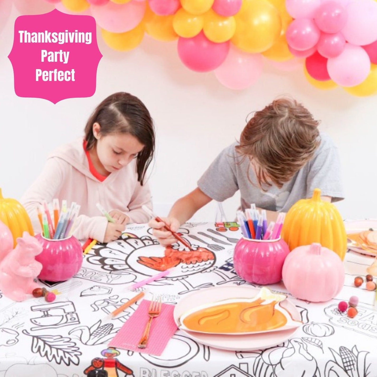 Thanksgiving Giant Coloring Page Coloring Tablecloth - Etsy