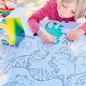 Dinosaur Birthday Party Personalized Kids Coloring Tablecloth Boys ...