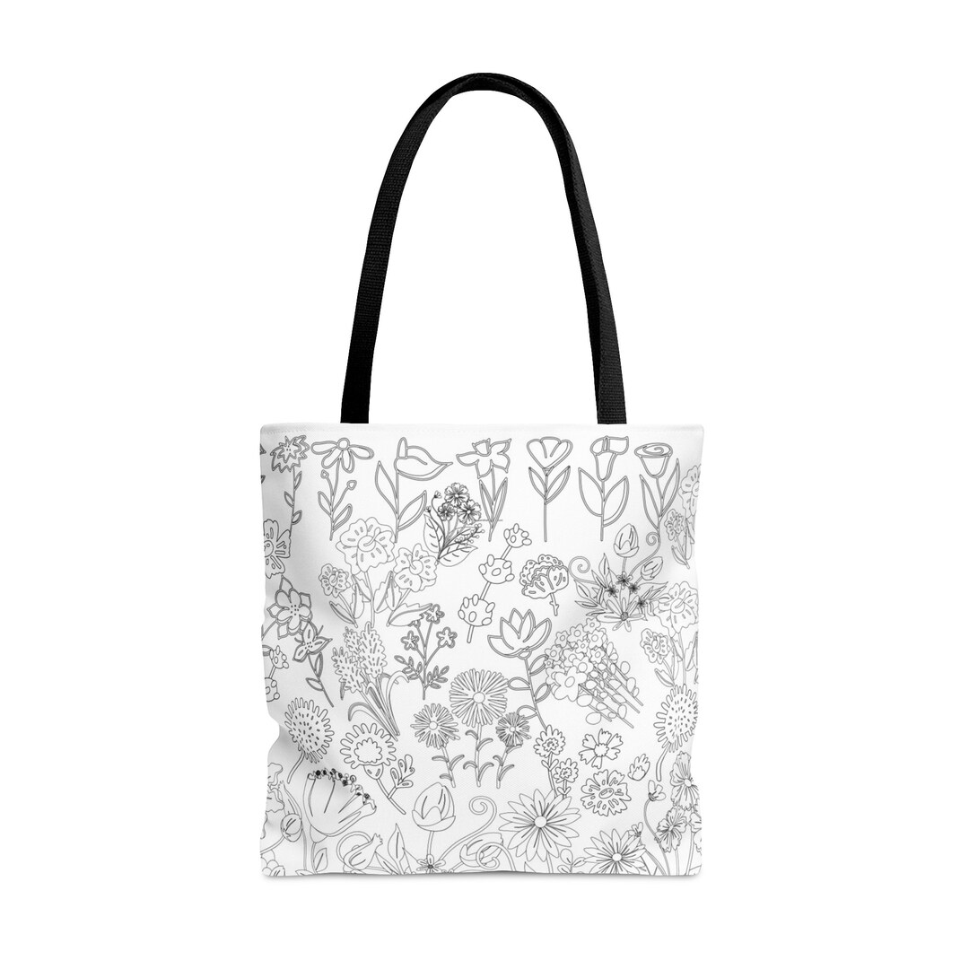 Wildflowers Coloring Tote Bag - Etsy