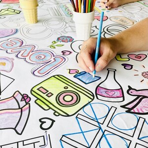 Personalized Wedding Activity Coloring Tablecloth Huge Kids Coloring ...
