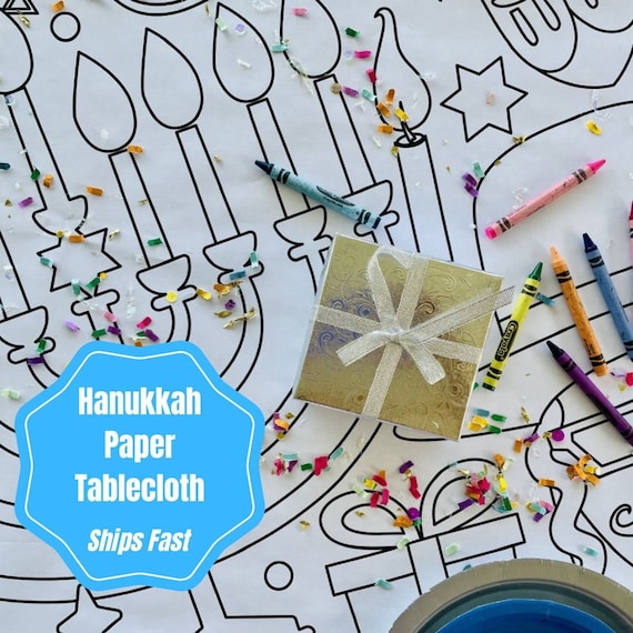 Kids Hanukkah Coloring Activity Giant Table Cover Collage/ - Etsy