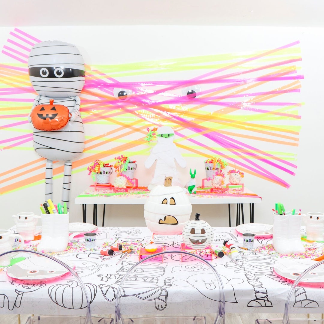Kids Halloween Party Bundle Activity Pack Coloring Tablecloth Runner ...
