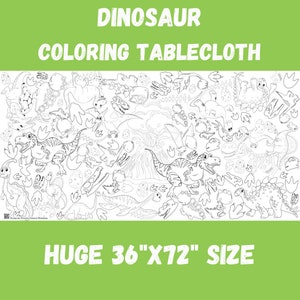 Dinosaur Birthday Party Personalized Kids Coloring Tablecloth Boys ...