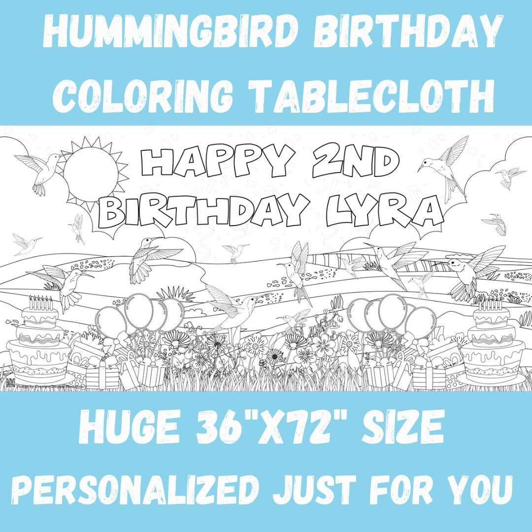 Hummingbirds Garden Party Birthday Activity Personalized ...
