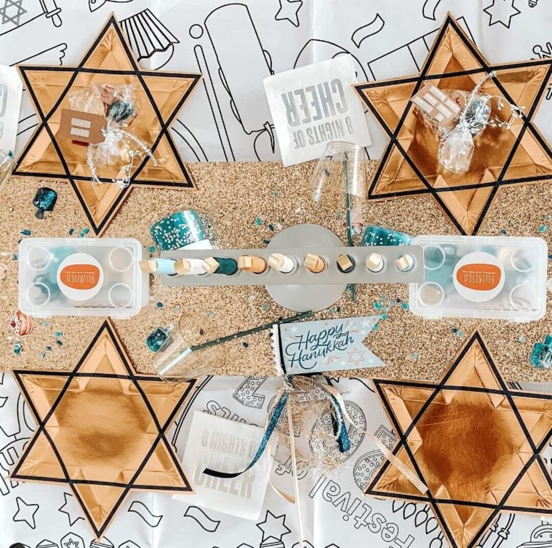 Kids Hanukkah Coloring Activity Giant Table Cover Collage/ Poster - Etsy