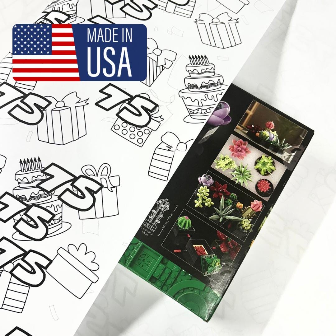 Personalized Birthday Wrapping Paper | Color-your-own Gift Wrap - Etsy