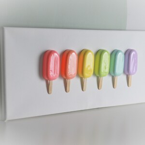 Popsicle Canvas Wall Art, 3D Ice Cream Art, Kitchen Decor, Colourful ...