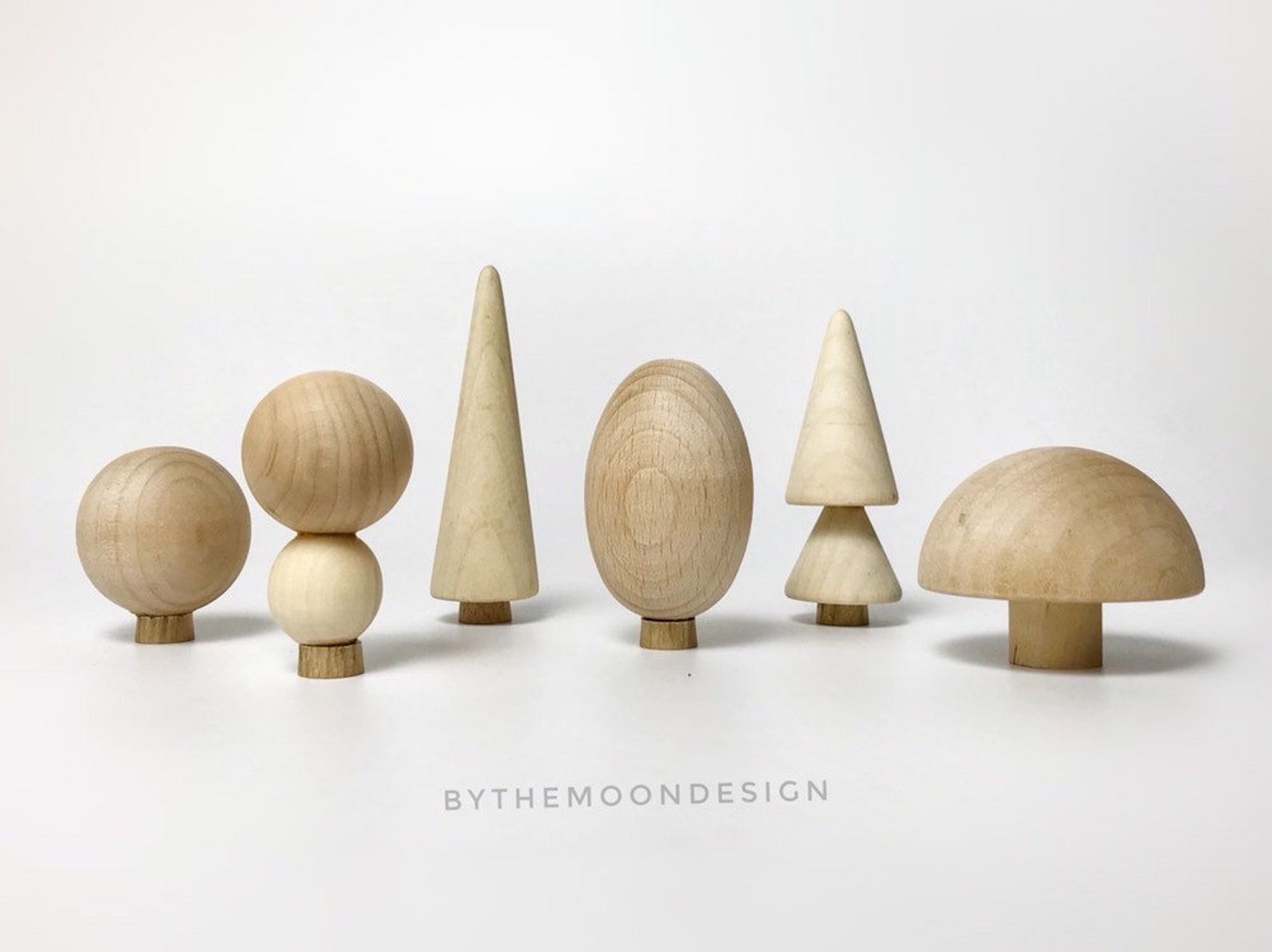 Wooden Tree Set Natural Wooden Decor Woodland Trees - Etsy