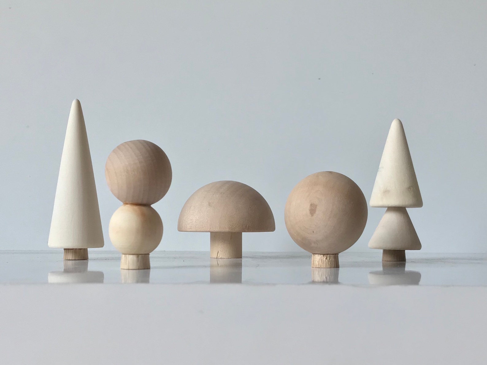 Wooden Trees Set Natural Wooden Decor Woodland Trees - Etsy