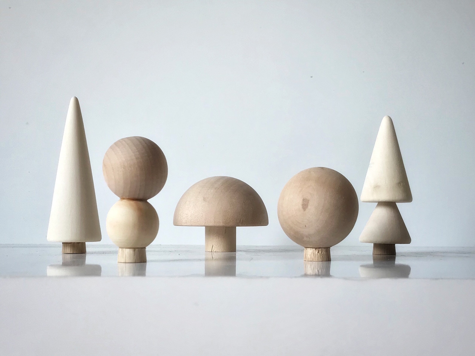 Wooden Trees Set Natural Wooden Decor Woodland Trees - Etsy