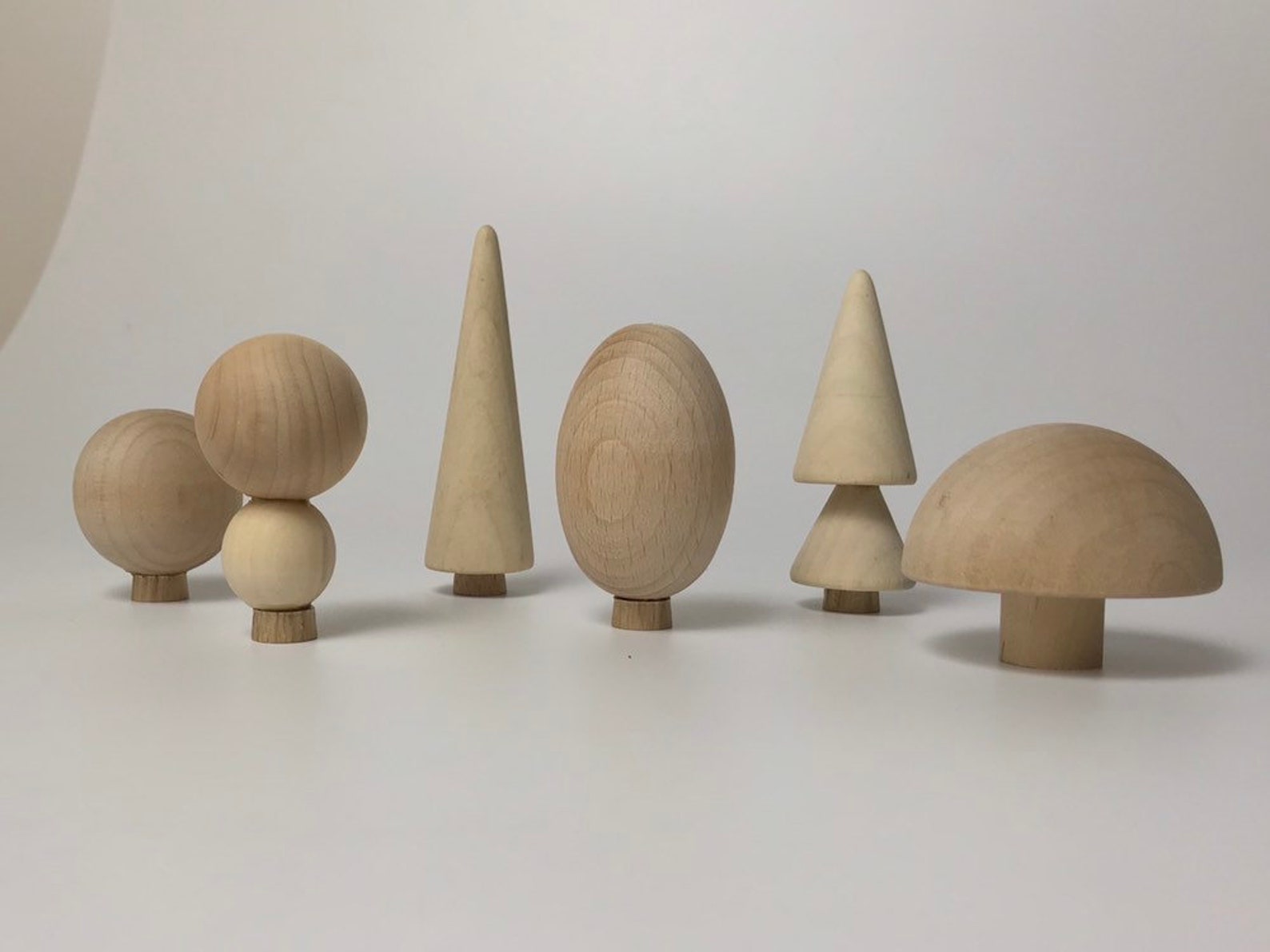 Wooden Tree Set Natural Wooden Decor Woodland Trees - Etsy