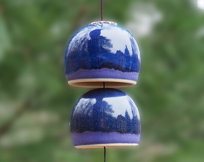 Blue-purple Ceramic Double Wind Bell - Etsy