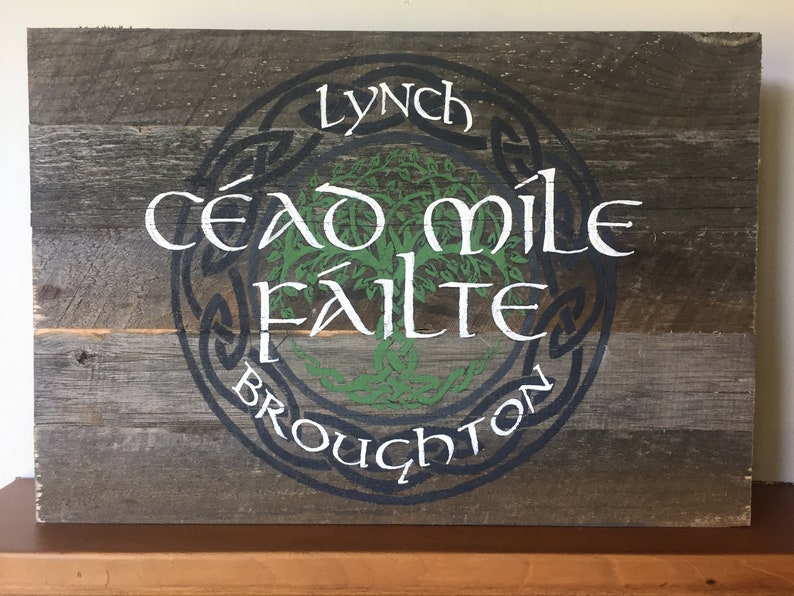 Cead Mile Failte Hand Painted Sign - Etsy