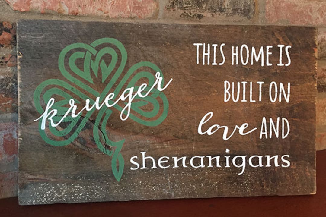 Irish Hand Painted Sign "shenanigans" - Etsy