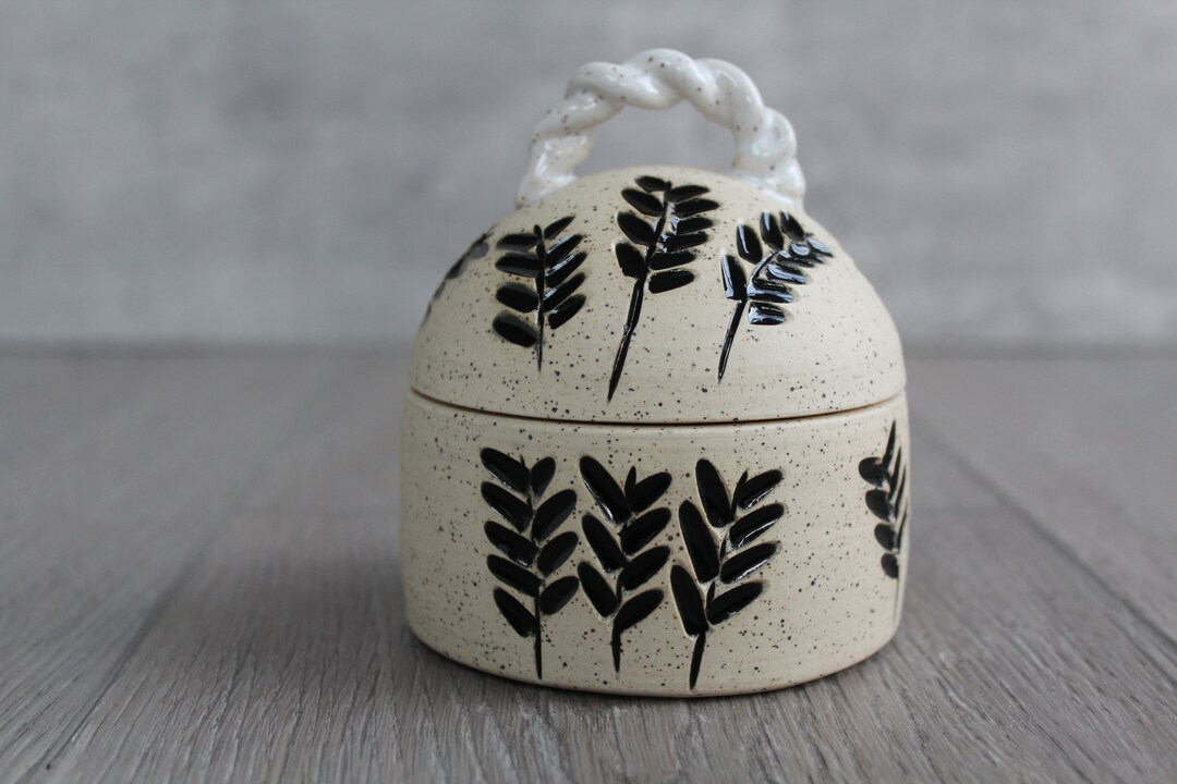 Handmade Ceramic Lidded Box, Ceramic Trinket Box, Nature Inspired ...