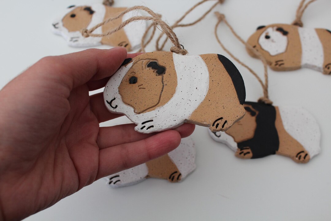 Guinea Pig Ceramic Christmas Ornament, Handmade Animal Christmas Decor ...