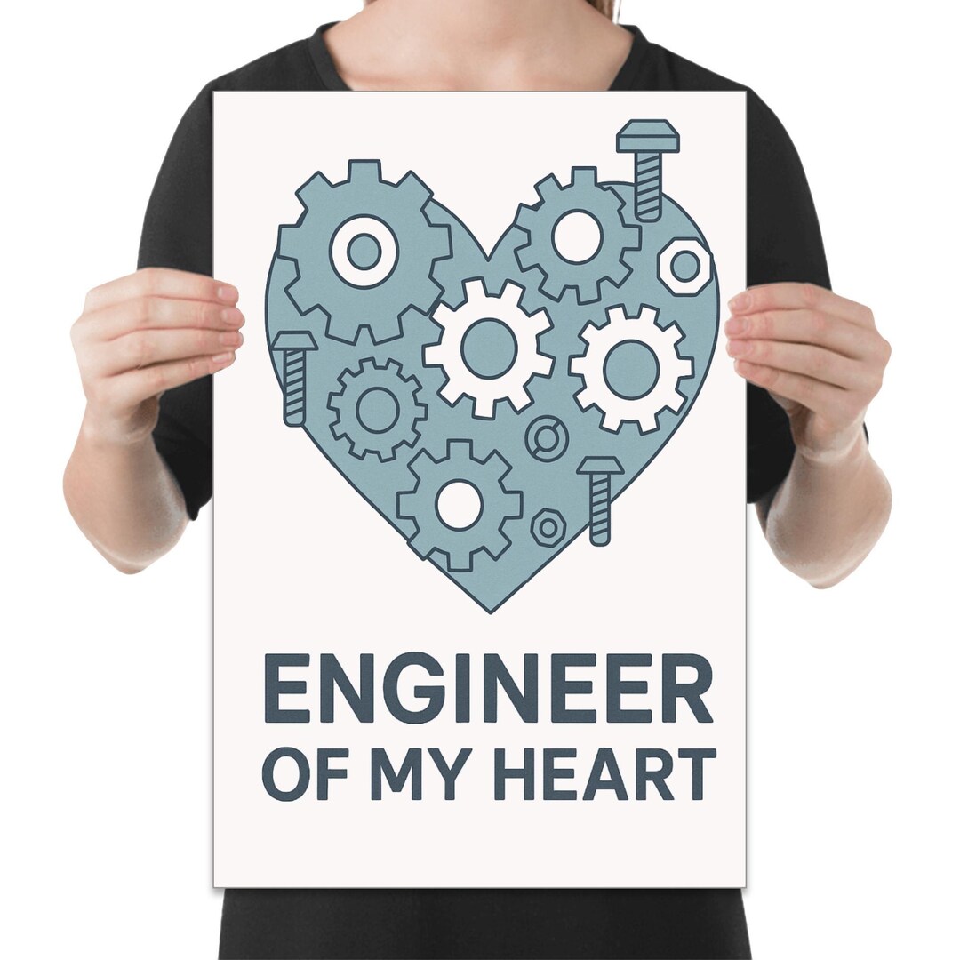 Engineer Heart Poster: Mechanical Gears Design (glossy 13x19) - Etsy
