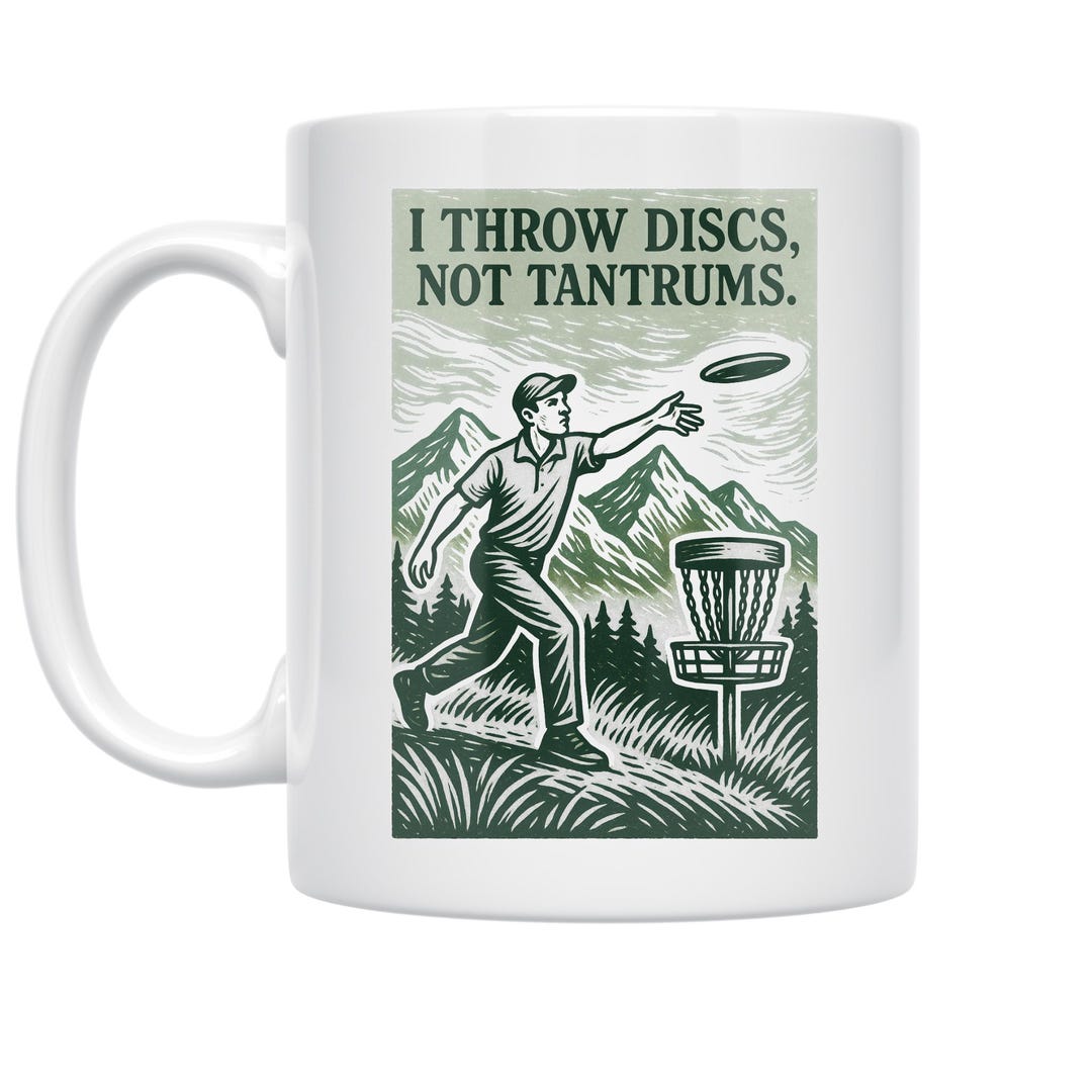 Disc Golf Mug: Retro Woodcut Design - Durable Ceramic Cup - Etsy