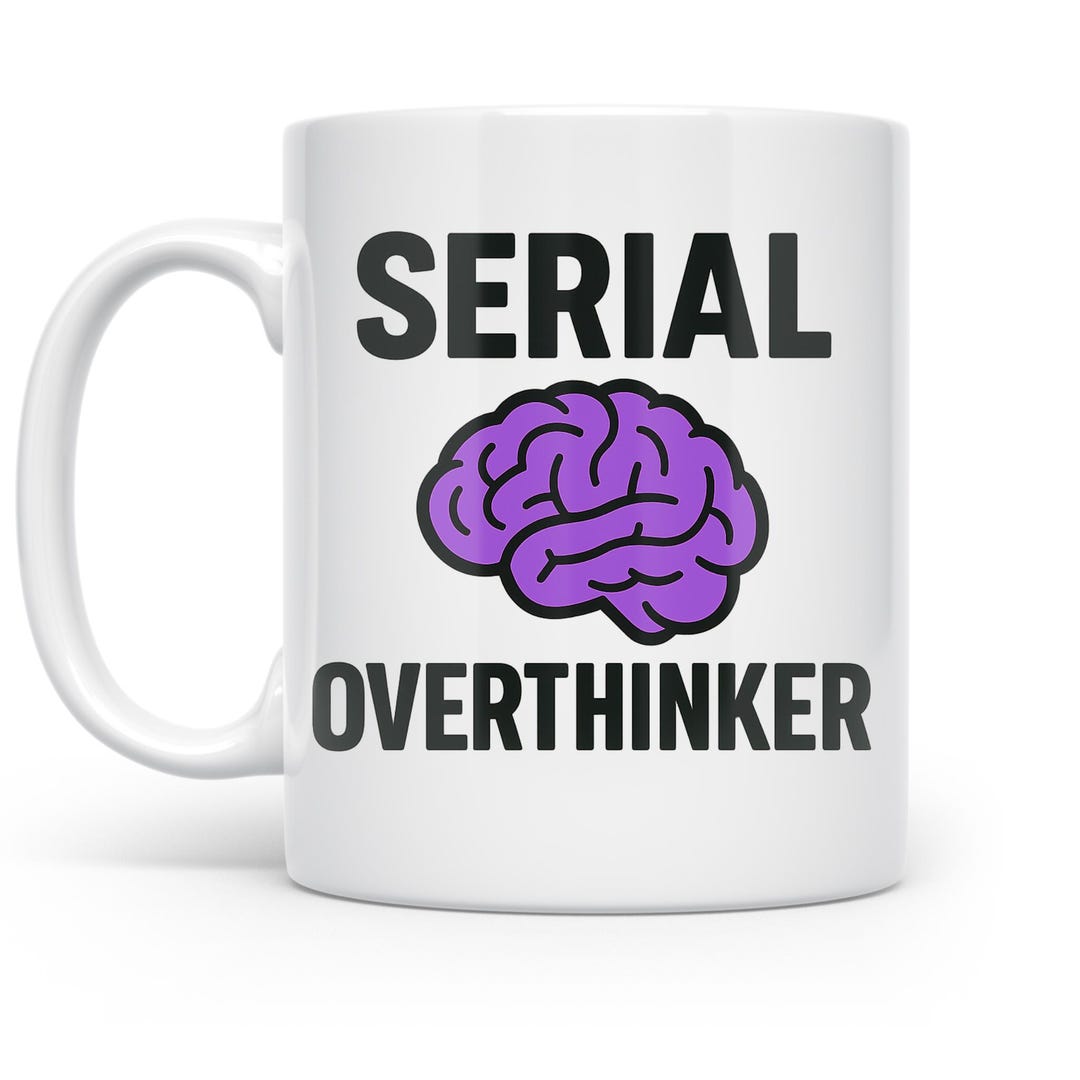 Serial Overthinker Mug: Brain Line Art, Mindful Morning Cup - Etsy