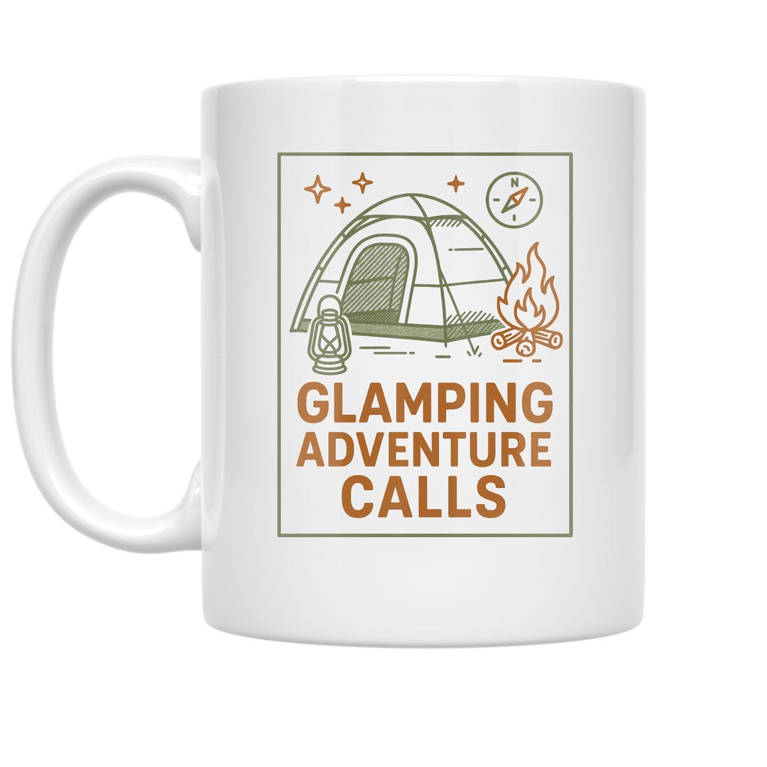 Rustic Glamping Mug: Earthy Tones, Premium Ceramic 11oz - Etsy