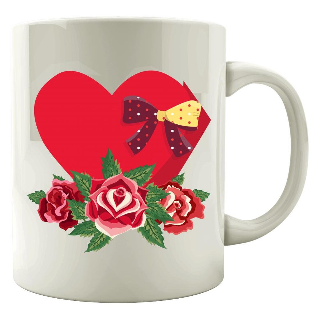 Valentines Day Chocolate Heart Box Flower Mug Sweet Gift Set - Etsy