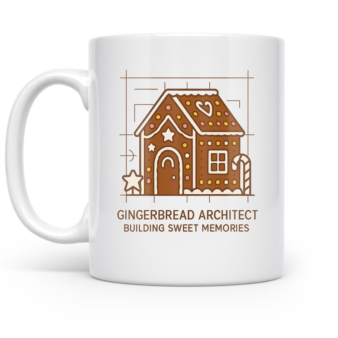 Architect Mug - Gingerbread House Blueprint on Brown Ceramic - Etsy