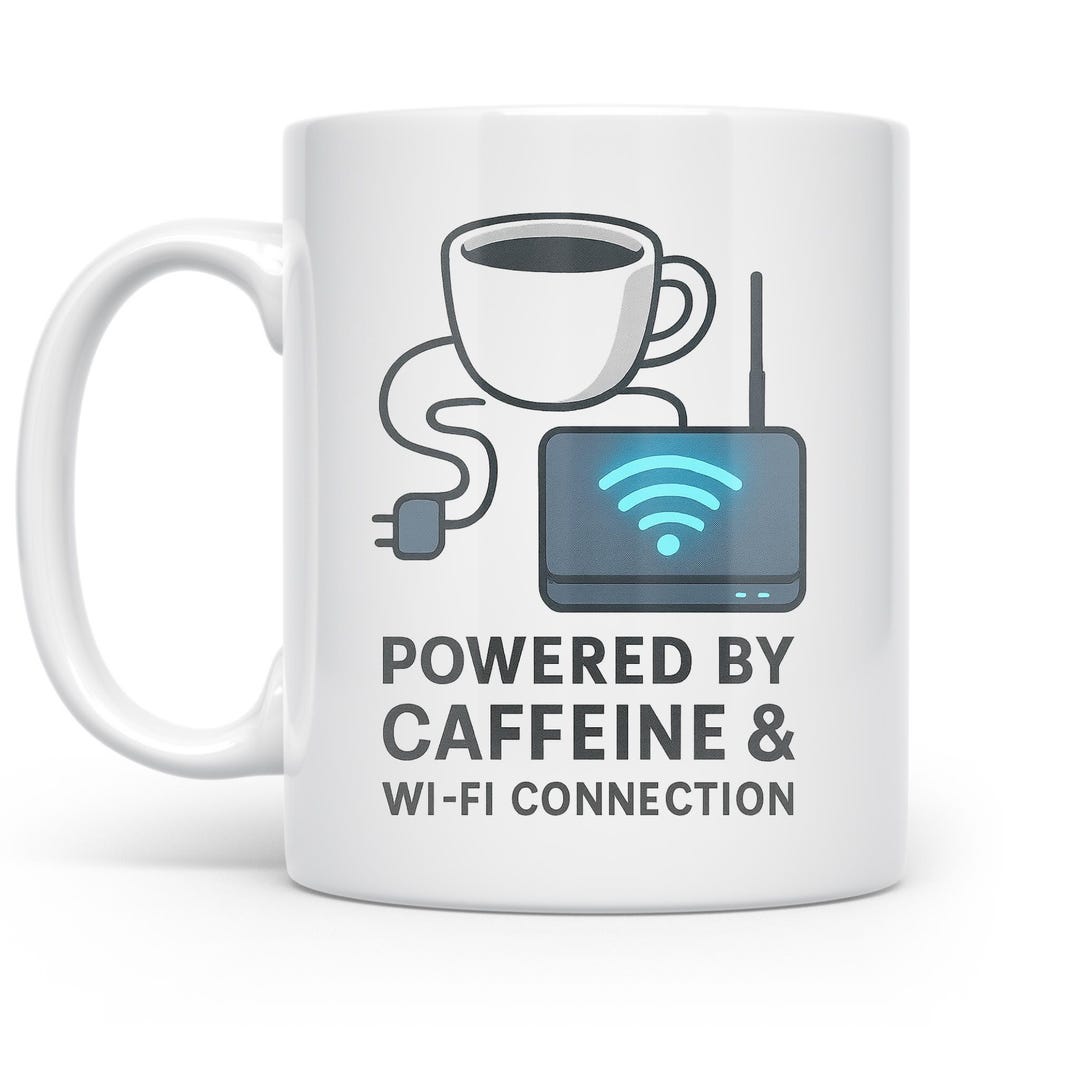 Caffeine Wi Fi Coffee Mug: Vibrant Modern Minimalist Design, Electric ...