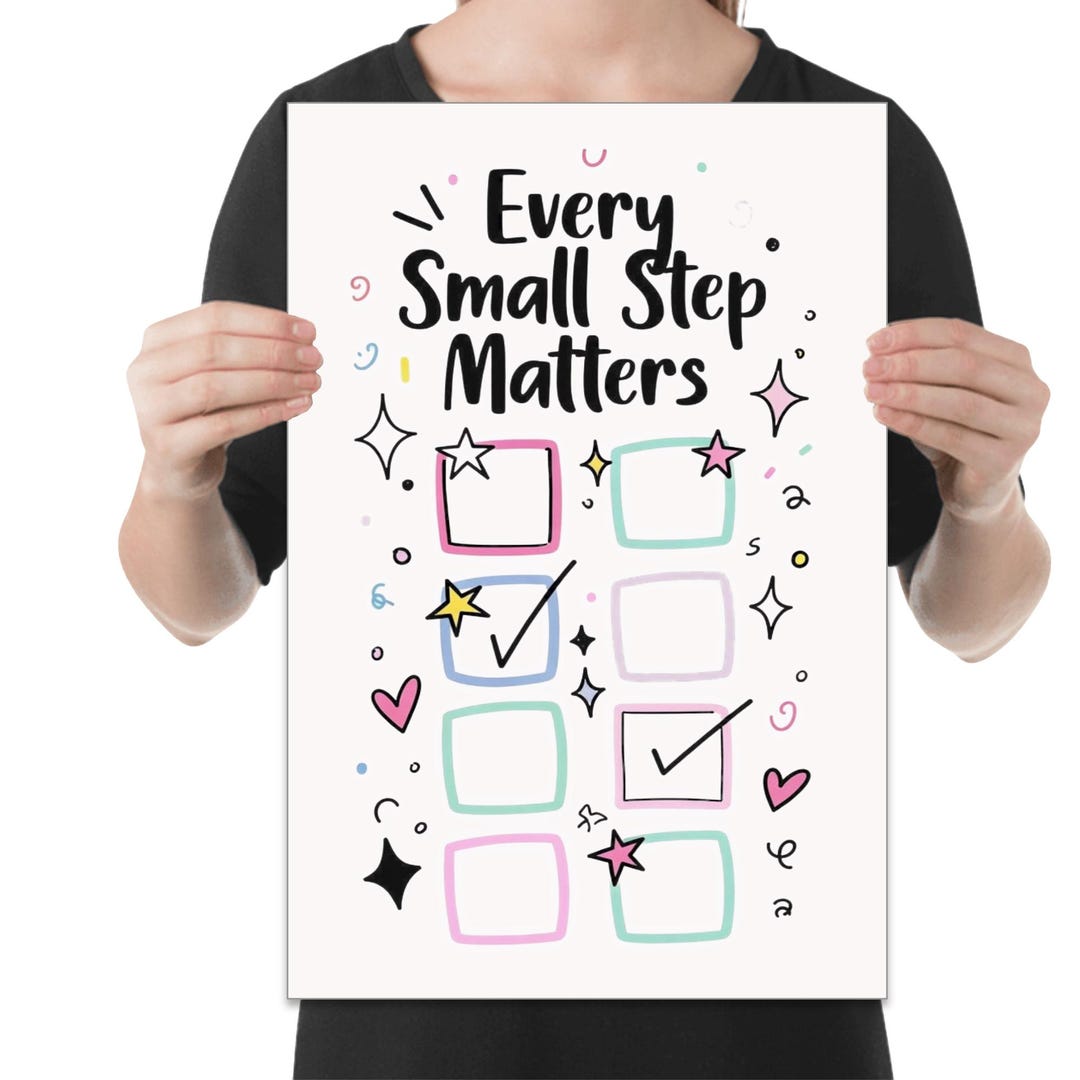 Every Small Step Motivational Poster - Minimalist Progress Tracker ...