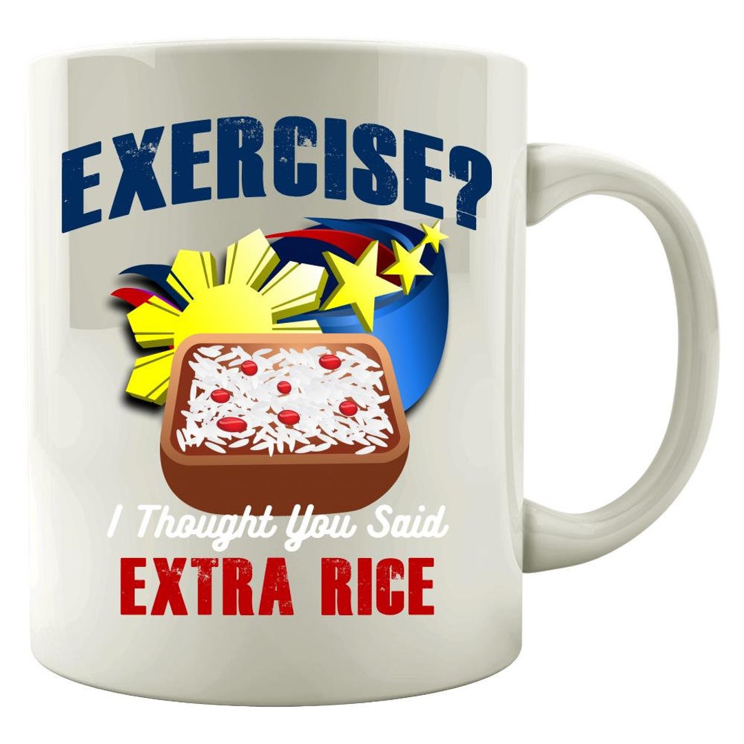 Funny Rice Exercise Extra Starch Bowl Food Meal Snack Dish Humor Mug - Etsy
