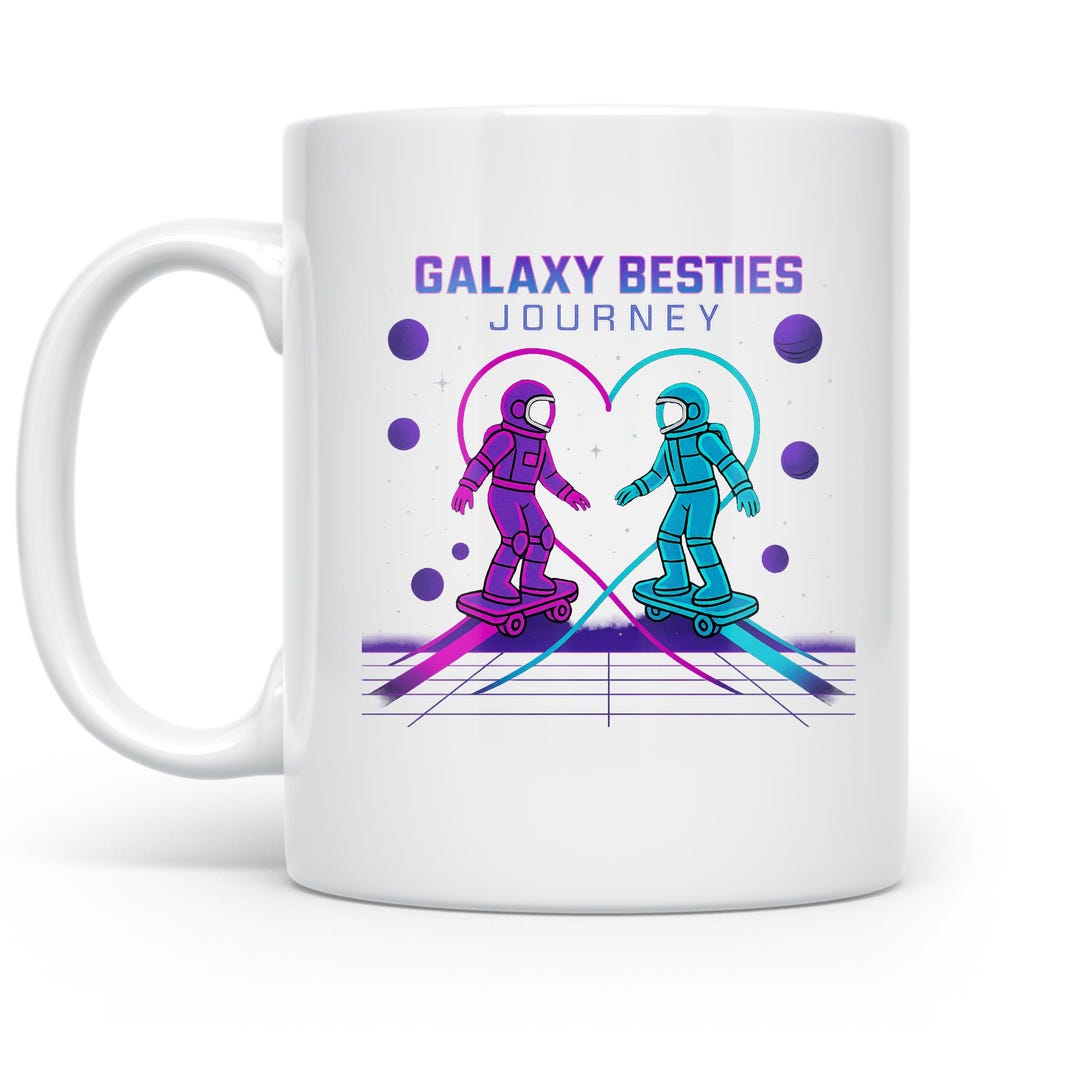 Neon Hoverboard Mug: Retro Sci-fi Art (11oz Ceramic, Dishwasher Safe ...