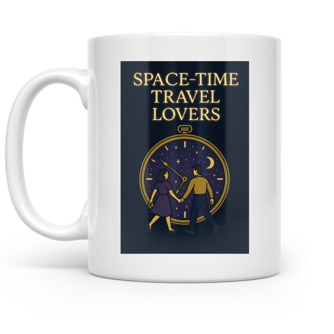 Space Time Travel Mug - Cosmic Couple Design, Sci-fi Romance Theme ...