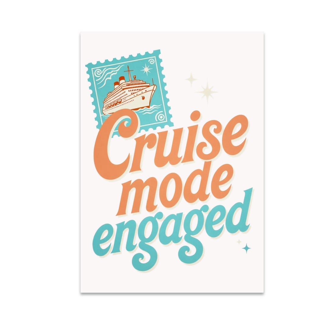 Travel Wall Art: Cruise Mode Engaged - Vintage Retro Style Print - Etsy