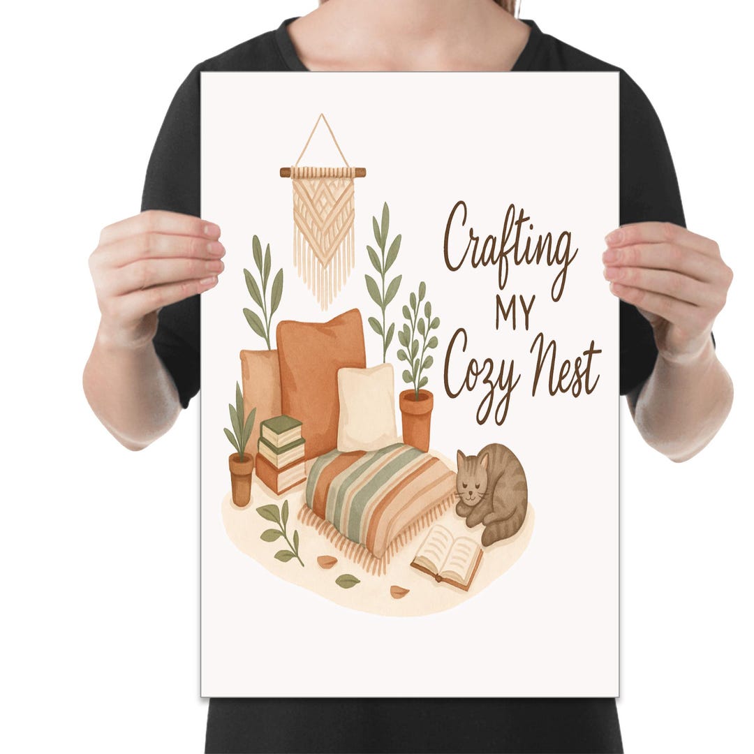 Cozy Nest Wall Art: Boho Earthy Print (13x19 Matte Paper) - Etsy