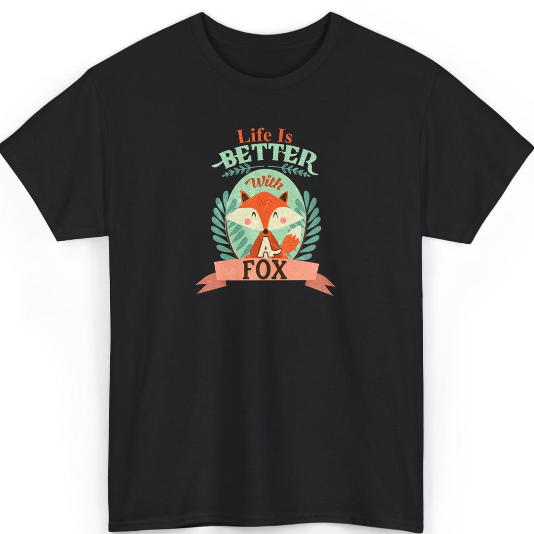 Whimsical Fox Tee, Vintage Style, Soft Cotton (unisex S-XXL) - Etsy