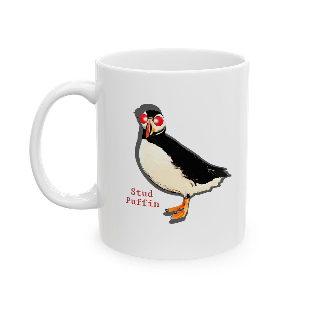 Funny Puffin Mug, Bird Coffee Cup, Gift for Puffin Lover, Funny Bird ...