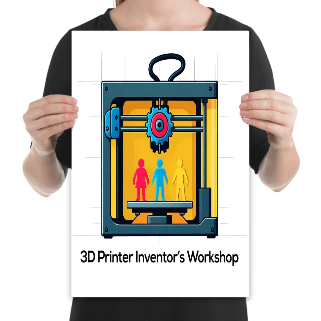3D Printer Inventor Blueprint: Detailed Cross Section Print, Glossy Art ...