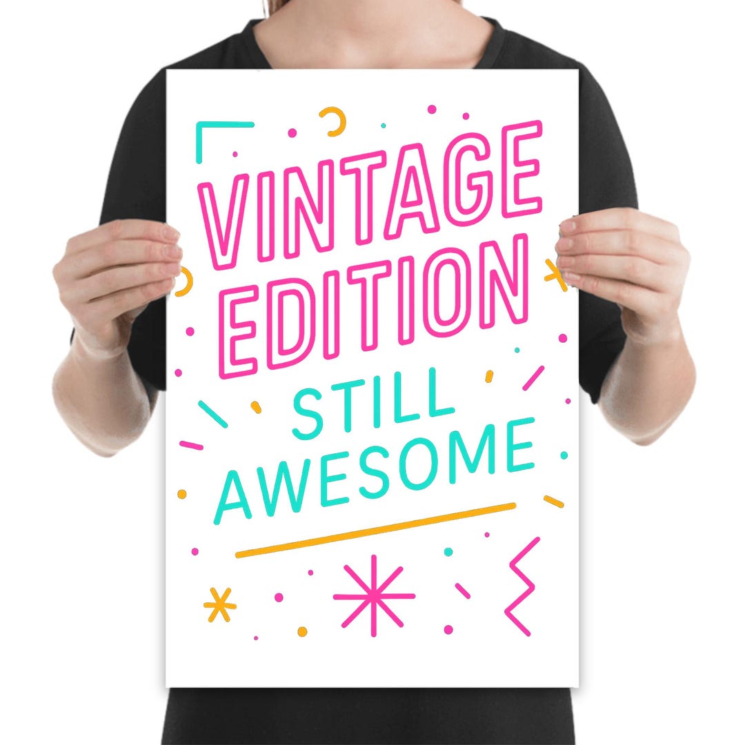 Retro Neon Print Vibrant 80s Wall Art, Glowing Letters (13x19 Inches ...