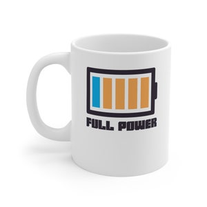 Full Power Battery Coffee Mug, Hilarious Pun Gift Cup, Portable Coffee ...