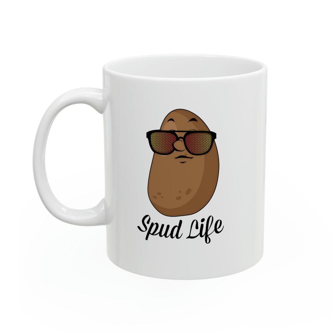 Potato Coffee Cup: Spud Life Punny Design - Personalized Ceramic ...