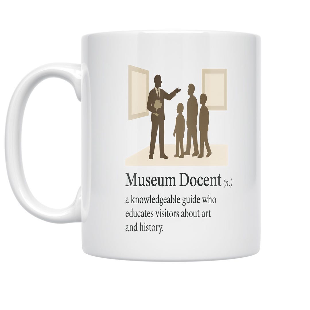 Art Enthusiast Mug: Museum Docent Illustration, White Ceramic 11oz - Etsy