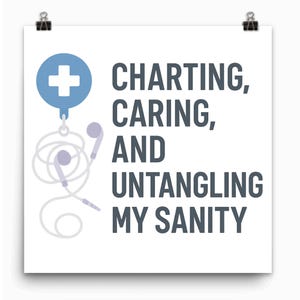 Funny Nurse Poster Medical Humor Print, Pastel Stethoscope Art (glossy ...