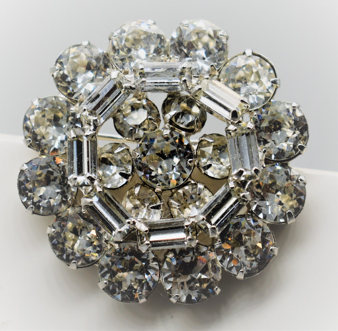Weiss Rhinestone Brooch Vintage Etsy