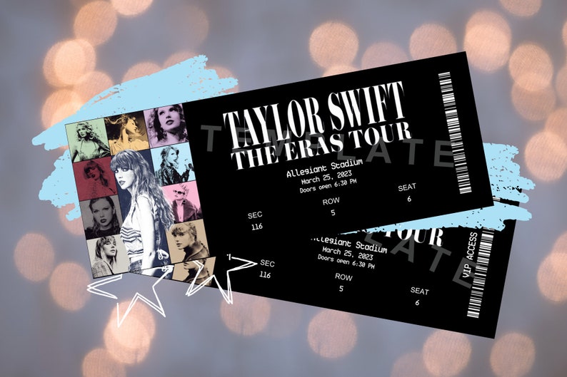 Taylor Swift Eras Tour Commemorative Ticket Template digital Download ...