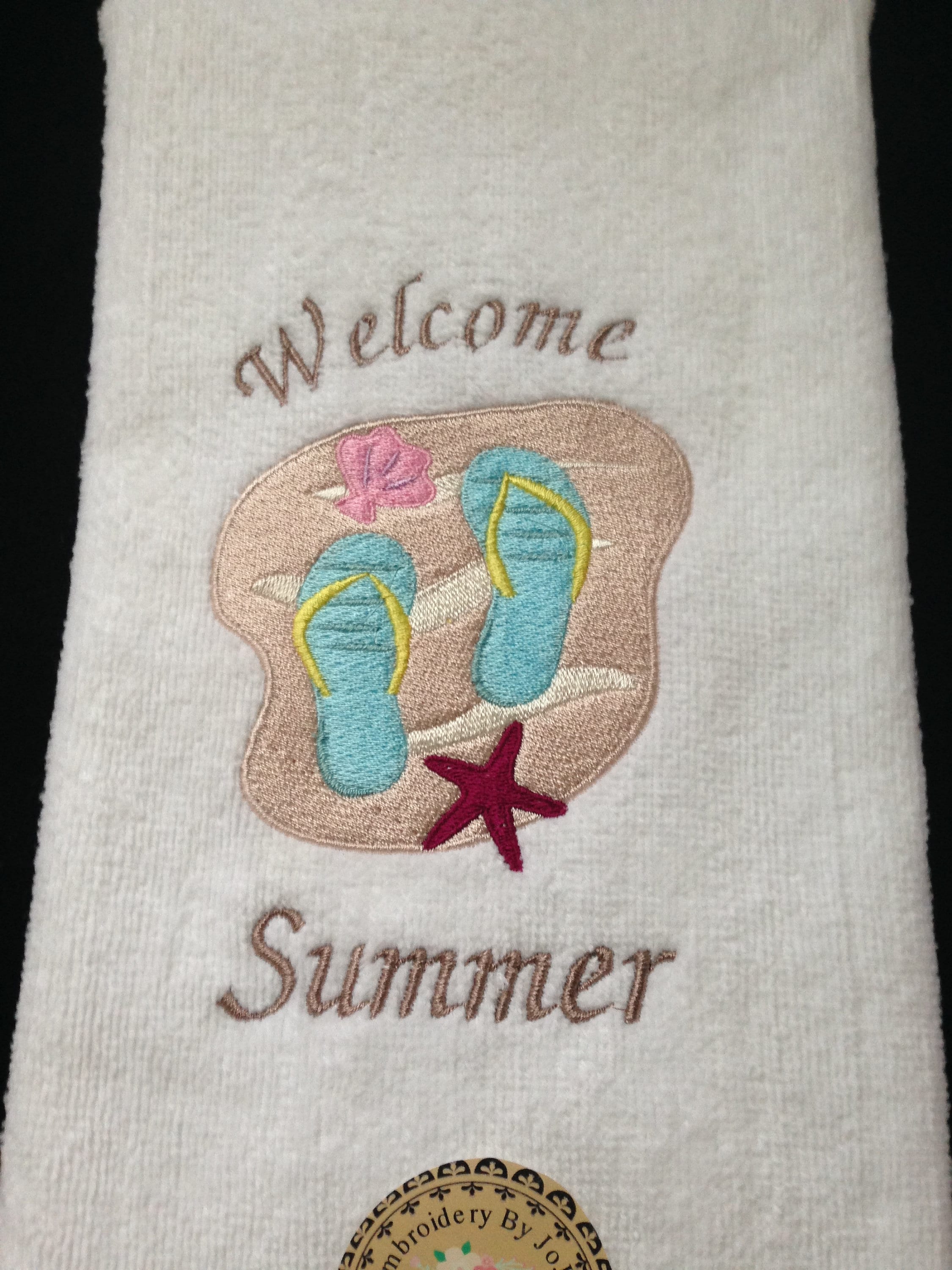 Welcome Summer Hand Towel Embroidered Personalized - Etsy