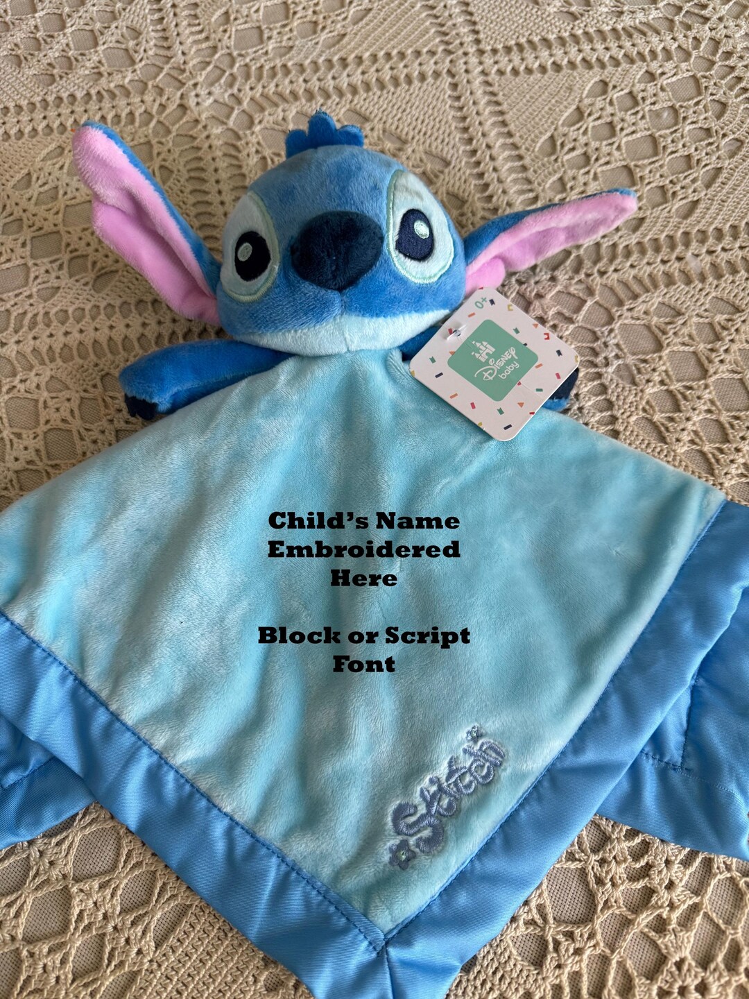 Personalized Stitch Lovie, Embroidered Baby Security Blanket - Etsy