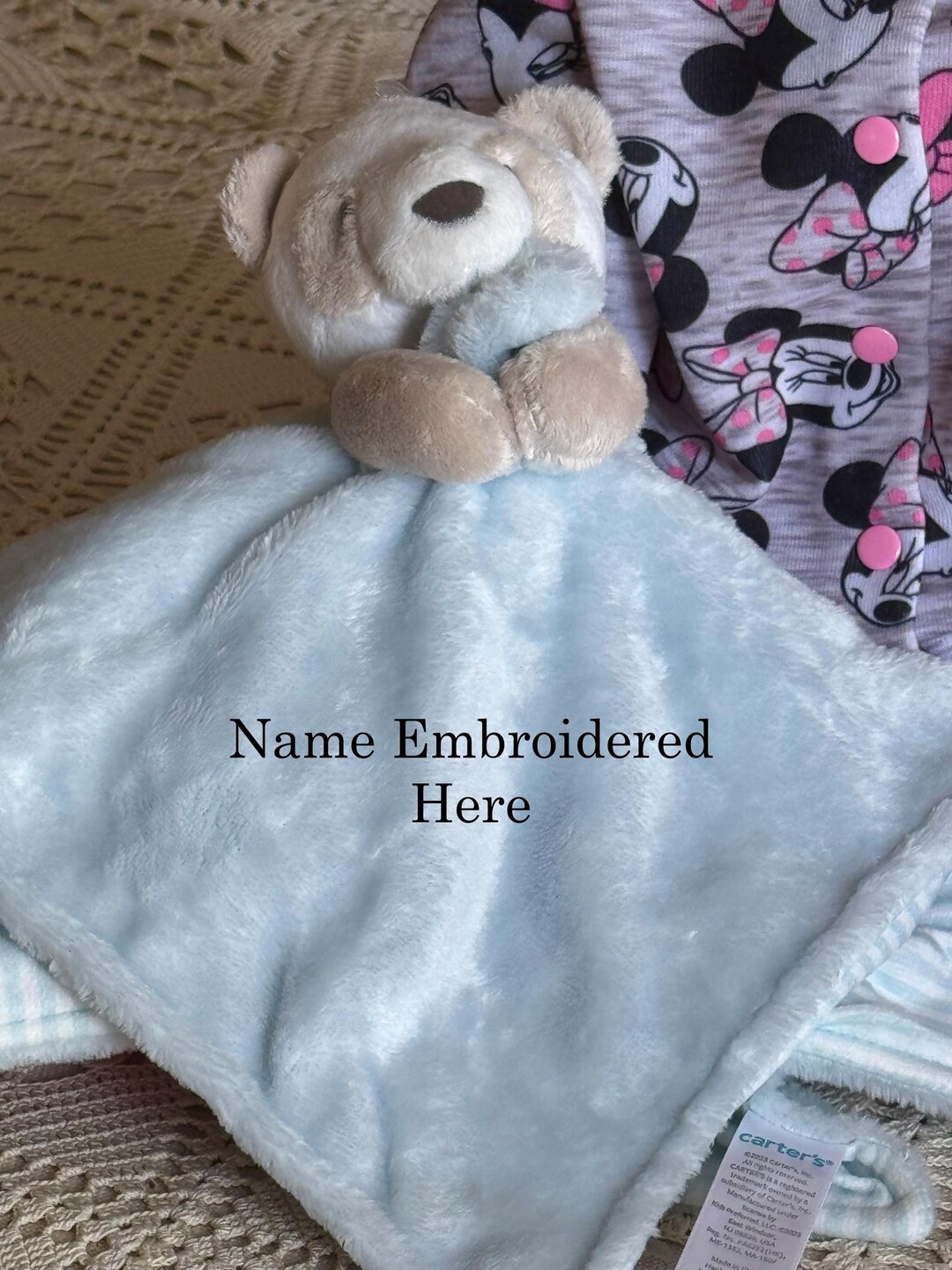 Teddy Bear Lovie: Personalized With Name - Baby Security Blanket-baby ...