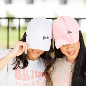 Bridal Party Baseball Hats, Personalized Bachelorette Hats, Bridesmaid ...