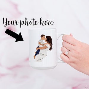 Mothers Day Box Custom Drawn Family Mug Family Illustration Drawing ...