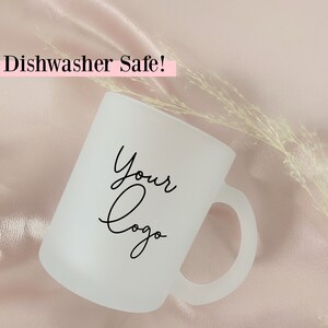Custom Company Logo Promotional Mug Frosted Glass Clear Mug With Logo ...